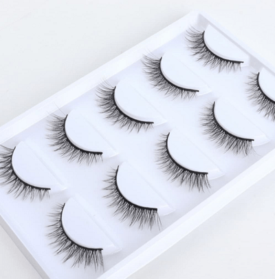 5 Pair Natural Short Length False Eyelashes Set - Eyelash World
